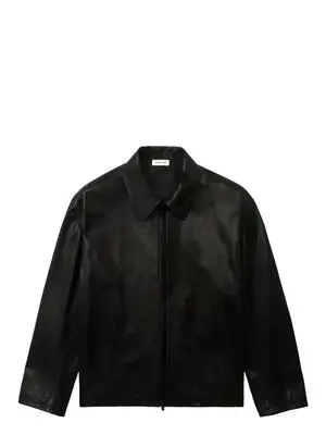 Fear Of God Rider Zip-front Leather Jacket - Black