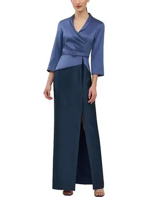 KAY UNGER Annabeth Column Gown - Indigo/ Dark Midnight