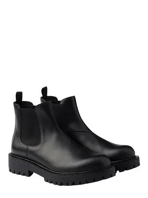 Prada Leather Chelsea Boots - Black