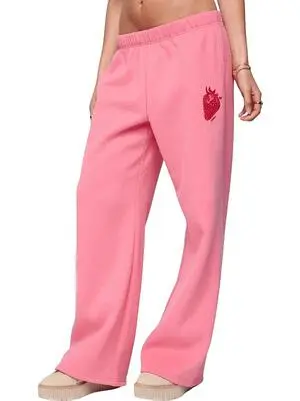 EDIKTED Strawberry Babe Sweatpants - Pink