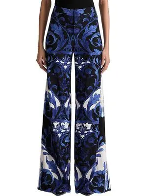 Alice + Olivia Ronnie Wide Leg Printed Trousers - Regal Retreat