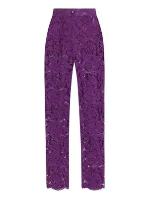 Dolce & Gabbana Cordonetto Lace Cigarette Trousers - Purple