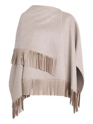 Agnona Wool, Alpaca And Cashmere Poncho - Grey