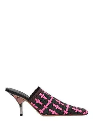 Marni Geometric-print Knitted Mules - Fuchsia