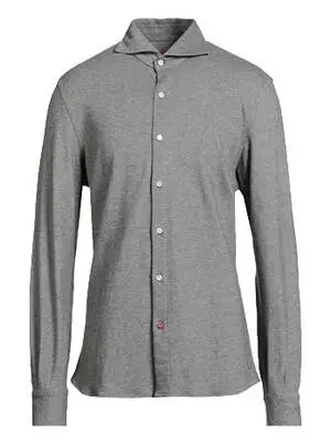 Isaia Shirt Charcoal Size Cotton - Grey