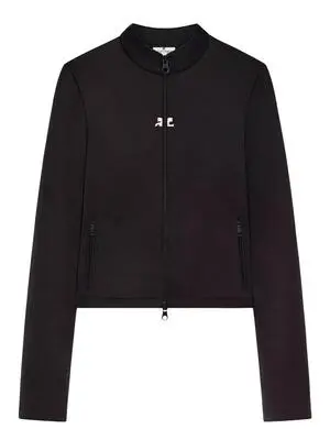 COURREGES Cropped Zip-up Jacket - Black