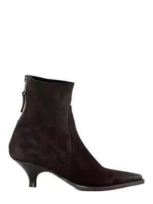 Elena Iachi 50mm Pointed-toe Ankle Boots - Brown
