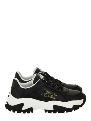Versace Logo Chunky Sneakers - Black