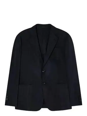 Giorgio Armani Patch-pocket Single-breasted Blazer - Black