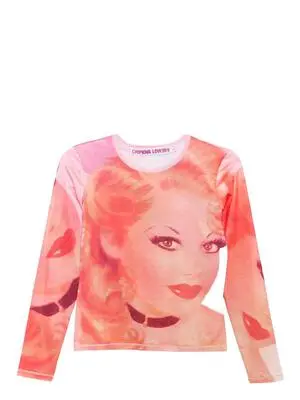 CHOPOVA LOWENA Printed Long Sleeve T-shirt - Red
