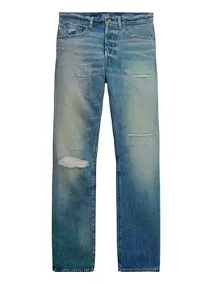 Ralph Lauren Distressed Straight Leg Jeans - Blue