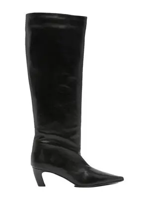 THEA MIKA 60mm Pointed-toe Calf-leather Boots - Black