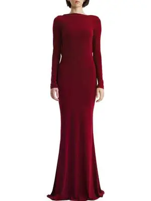 2310 STUDIO Cowl-back Maxi Dress - Red