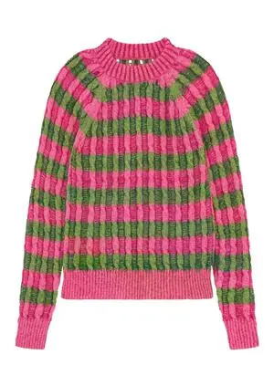 AGR Cable-Knit Striped Sweater