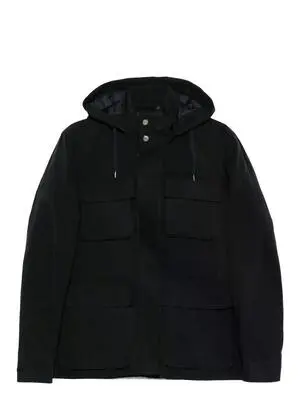 Herno Hooded Pocket Jacket Blue
