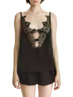 2310 STUDIO Lace-paneled Camisole - Black