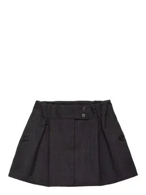Prada Chevron-pattern Pleated Mini Skirt - Grey