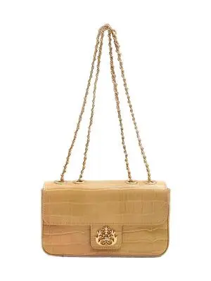ISLA Anne Crocodile-embossed Shoulder Bag - Neutrals