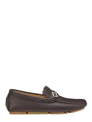 Fendi Ff-detail Leather Loafers - Brown