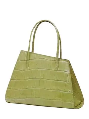 LIFFNER Mini Croc-embossed Leather Tote - Green