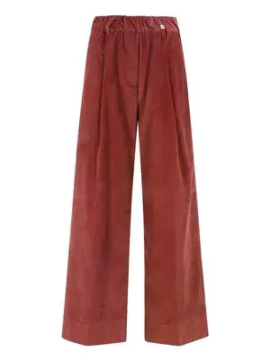 MYTHS Ribbed Velvet Trousers - Red