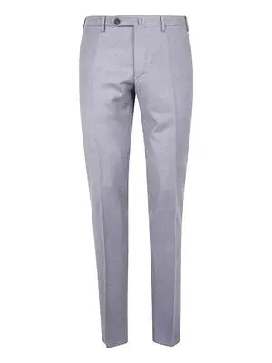 INCOTEX Flat-Front Cotton Trousers