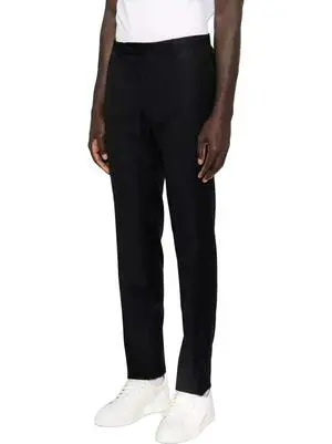 Incotex Flat-front Straight-leg Wool Trousers - Blue