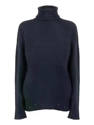 Lorena Antoniazzi Sequin-embellished Turtleneck Sweater - Blue