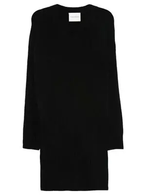 Closed Crew-neck Knit Midi Dress - Black