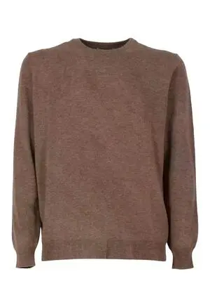 KANGRA Crew-Neck Sweater With Suede Patches
