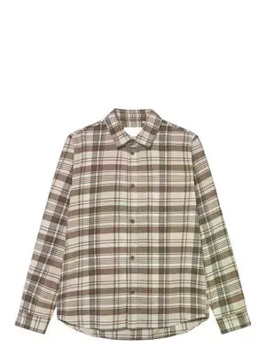LES DEUX Checked Button-fastening Shirt - Brown
