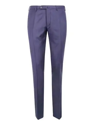 Incotex Flat-front Cotton Trousers - Blue