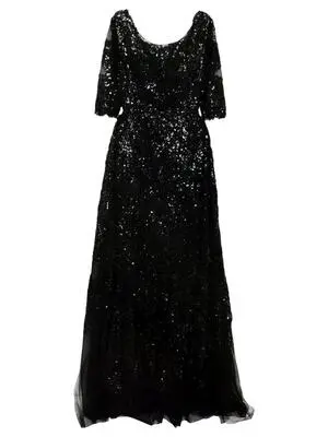 SAIID KOBEISY Sequin-embroidered Dress - Black