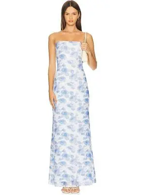 MORE TO COME Laci Maxi Dress - Blue Floral