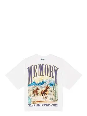 MEMORY LANE Wild Horses Crop Tee In White - Off White