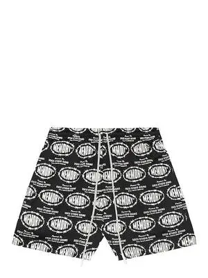 MEMORY LANE Barbwire Print Mesh Shorts - Black