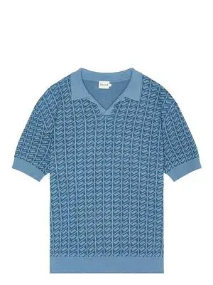 BOUND Harris Knit Polo In Blue - Blue Ocean