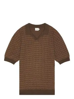 BOUND Harris Knit Polo In Brown - Brown Blend