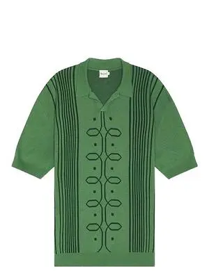 BOUND Andreas Knit Polo In Green - Hunter Green