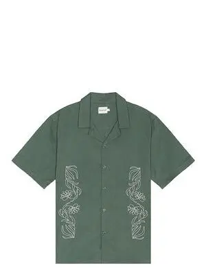 BOUND Floral Embroidery Shirt - Green
