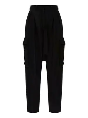 Loewe Pleated Cargo Trousers - Black