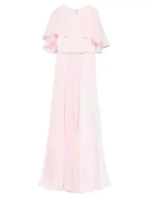 Giambattista Valli Bow-detailed Cape-sleeve Dress - Pink