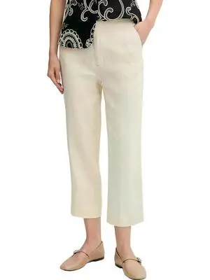 PEDRO DEL HIERRO Cropped Linen Trousers - Neutrals