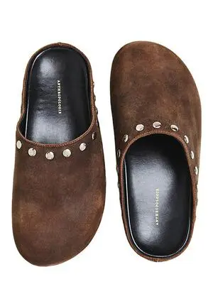 Anthropologie Studded Clogs - Brown Suede