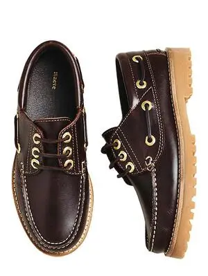 Maeve Lug Sole Boat Shoes Chocolate