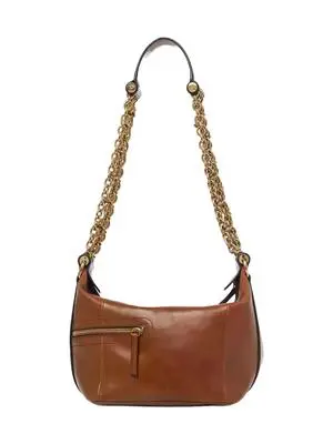 Chloé Chain-trimmed Leather Shoulder Bag - Brown