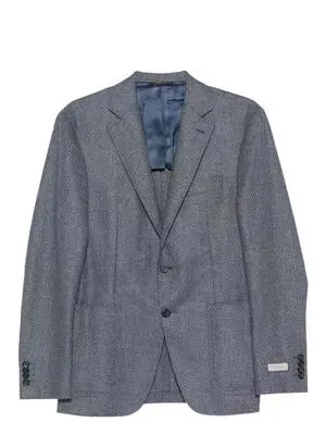 Canali Textured Wool Blazer - Blue