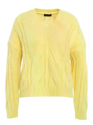ROBERTO COLLINA Cable-Knit V-Neck Sweater