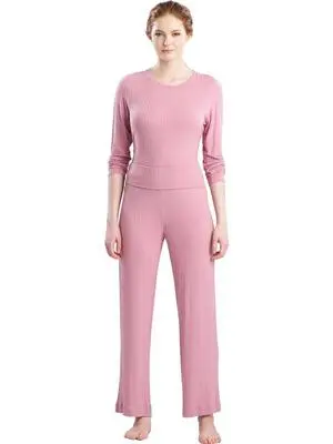 Natori Skye Rib Ease Pants - Pink