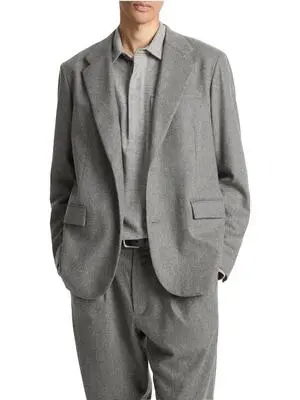 Vince Italian Wool-blend Flannel Blazer - Grey